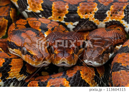 Ai generated Close up of wild snake python with...のイラスト素材 [113604315 ...