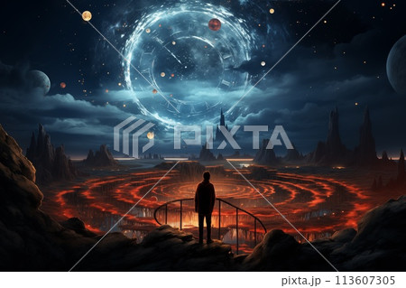 a man in parallel universe by Generative AIのイラスト素材 [113607305] - PIXTA