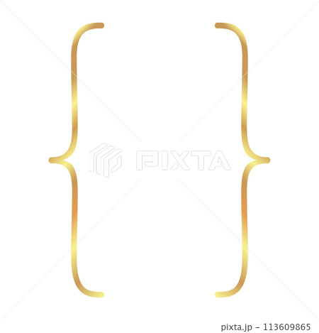 Golden curly bracket braces vector symbol のイラスト素材 [113609865] - PIXTA