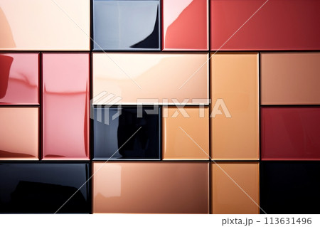 Close-up red metallic object, abstract texture...のイラスト素材 [113631496 ...