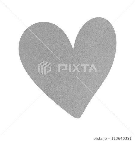 Grey Paper Textured Heart Shape illustration...のイラスト素材 [113640351] - PIXTA