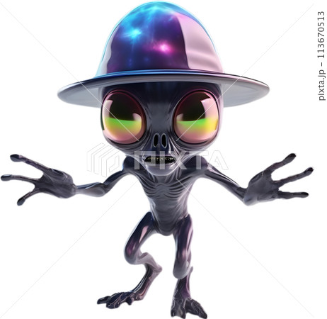 Close-up image of a skinny Alien. AI-Generated.のイラスト素材 [113670513] - PIXTA