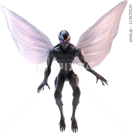 Close-up image of a skinny Alien. AI-Generated.のイラスト素材 [113670520] - PIXTA