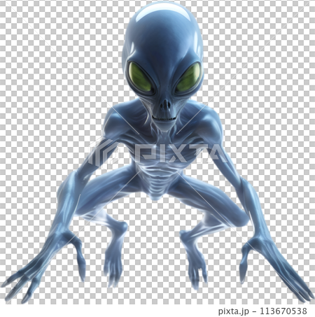 Close-up image of a skinny Alien. AI-Generated.のイラスト素材 [113670538] - PIXTA