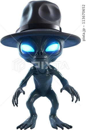 Close-up image of a skinny Alien. のイラスト素材 [113670652] - PIXTA