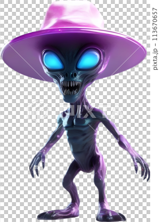 Close-up image of a skinny Alien. のイラスト素材 [113670657] - PIXTA
