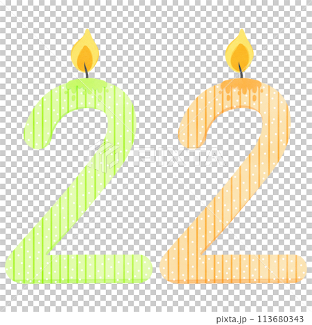 22nd Birthday candle numberのイラスト素材 [113680343] - PIXTA