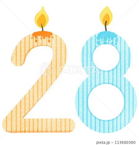 28th Birthday candle numberのイラスト素材 [113680360] - PIXTA