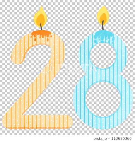 28th Birthday candle numberのイラスト素材 [113680360] - PIXTA