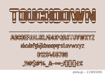 Touchdown. American Football Font Setのイラスト素材 [113691091] - PIXTA