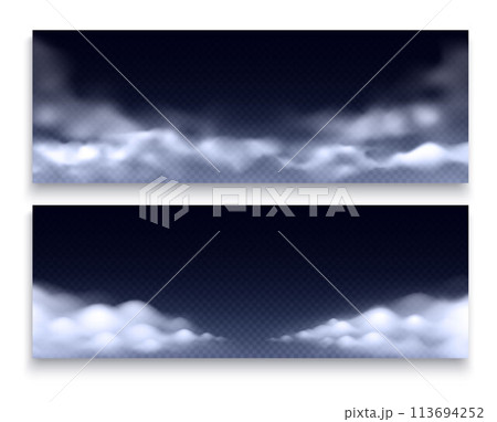 Realistic cloud bannersのイラスト素材 [113694252] - PIXTA
