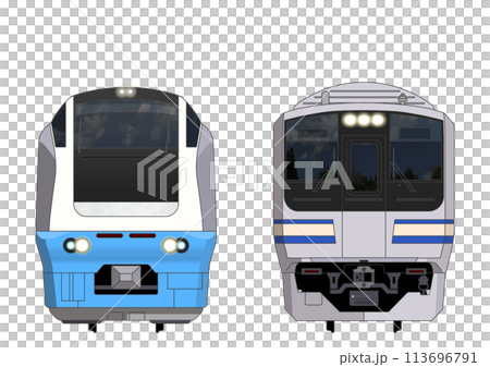 神奈川の列車No.21_E653系 / E217系のイラスト素材 [113696791] - PIXTA