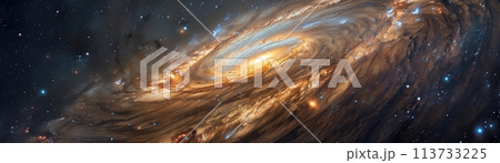 An extremely detailed image of a galaxy that is...のイラスト素材 [113733225 ...