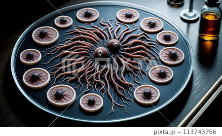 Artistic Chocolate Octopus Platterのイラスト素材 [113743766] - PIXTA