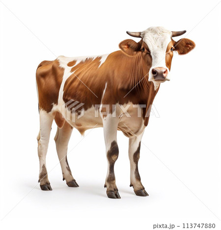 Beautiful big beast cow looking forward is...のイラスト素材 [113747880] - PIXTA