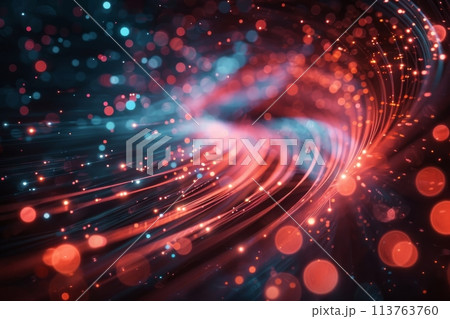 fiber optic light moving while data transfer....のイラスト素材 [113763760] - PIXTA