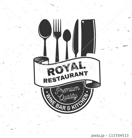 Royal Restaurant shop, menu logo. Vector...のイラスト素材 [113784513] - PIXTA