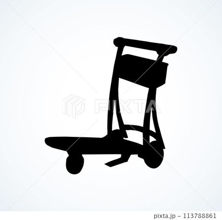 Airport trolley. Vector drawingのイラスト素材 [113788861] - PIXTA