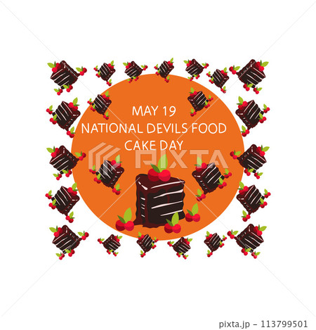 NATIONAL DEVILS FOOD CAKE DAYのイラスト素材 [113799501] - PIXTA