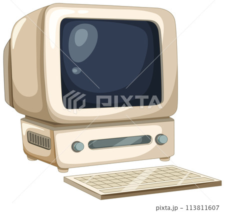 Retro Computer Vector Illustrationのイラスト素材 [113811607] - PIXTA