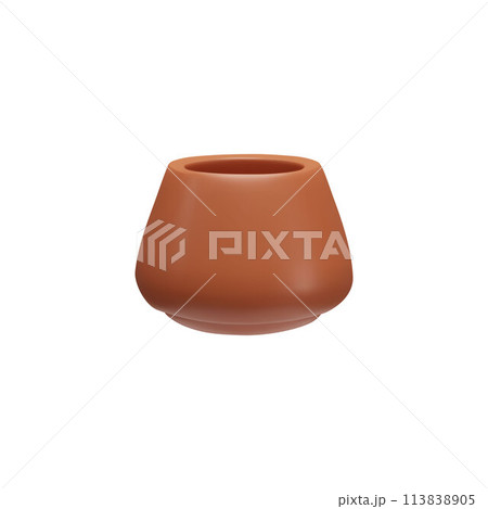 3D cartoon vector of brown flower pot on...のイラスト素材 [113838905] - PIXTA
