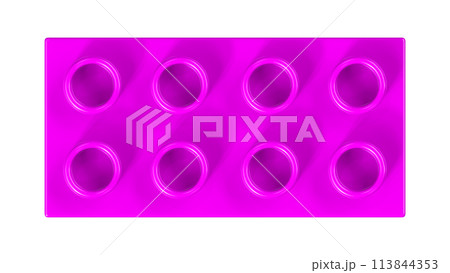 Magenta Lego Block Isolated on a White...のイラスト素材 [113844353] - PIXTA