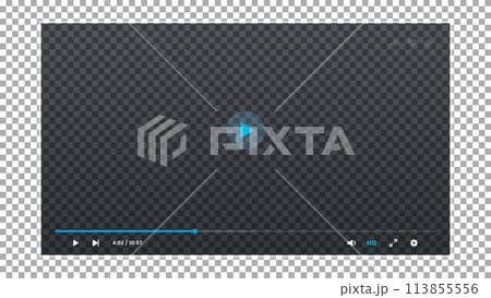 Video player transparent interface. Video...のイラスト素材 [113855556] - PIXTA