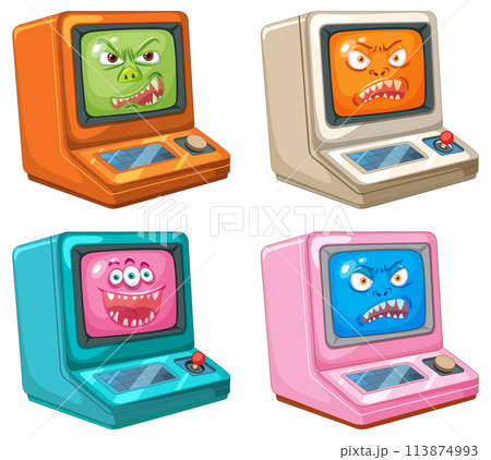 Colorful Cartoon Monster Computersのイラスト素材 [113874993] - PIXTA