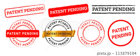 patent pending rectangle and circle stamp label...のイラスト素材 [113879194 ...