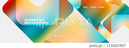 Aqua triangles and circles in electric blue...のイラスト素材 [113885907] - PIXTA