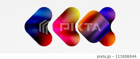 three colorful arrows pointing in opposite...のイラスト素材 [113886044] - PIXTA