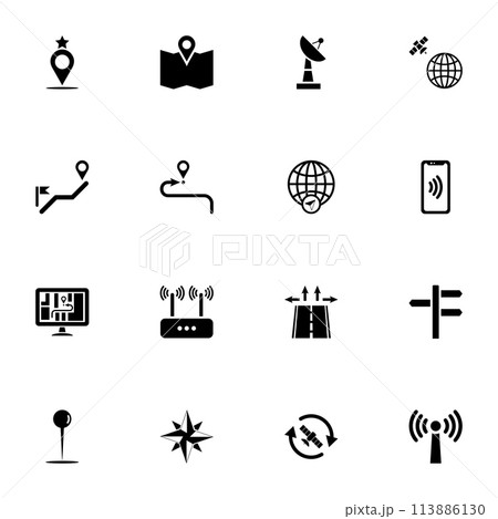 Satellite Navigation icon - Expand to any size...のイラスト素材 [113886130 ...