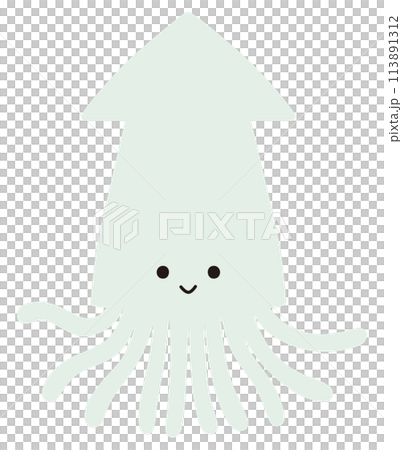 Cute squid vector illustration. Icon, sea,... - Stock Illustration ...