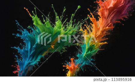 Vivid Paint Splash Abstractのイラスト素材 [113895916] - PIXTA