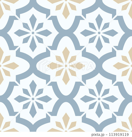 Seamless pattern floral tile grid wSeamless...のイラスト素材 [113919119] - PIXTA
