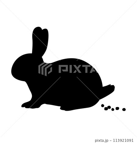 Rabbit is pooping, animal pooping sign, rabbit...のイラスト素材 [113921091 ...