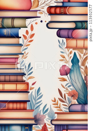 Open book Invitation background for readers.のイラスト素材 [113932577] - PIXTA