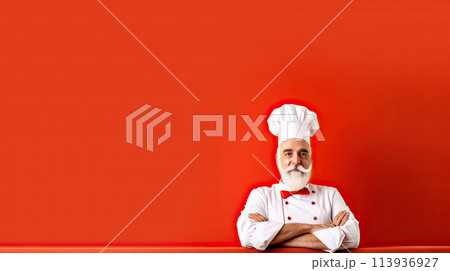 Cartoon Chef hero with copy spaceのイラスト素材 [113936927] - PIXTA