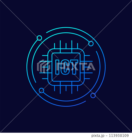 ICT vector icon, linear designのイラスト素材 [113938109] - PIXTA