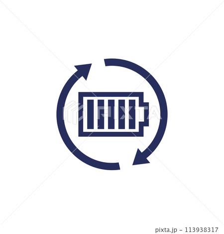 battery swap icon, replace a battery pictogramのイラスト素材 [113938317] - PIXTA