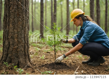 Volunteer Planting Treesのイラスト素材 [113947115] - PIXTA