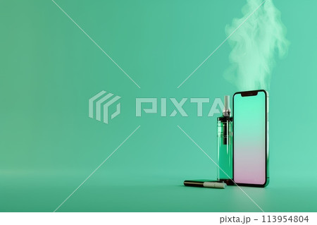 phone and a vape are on a colorful background...のイラスト素材 [113954804] - PIXTA