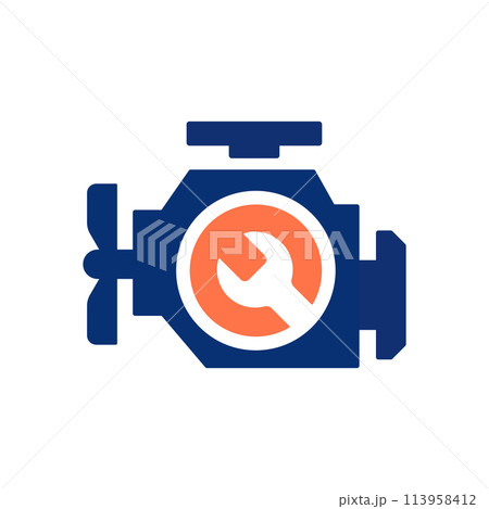 Car engine repair icon on white background....のイラスト素材 [113958412] - PIXTA