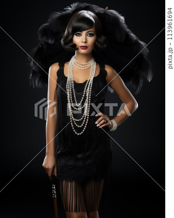 Flapper Lifestyle and dress, 1920s, 30s, 40s...のイラスト素材 [113961694] - PIXTA