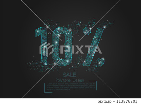 Abstract isolated blue 10 percent sale concept....のイラスト素材 [113976203 ...