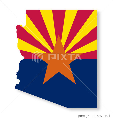 Arizona State Flag Map with clipping pathのイラスト素材 [113979401] - PIXTA