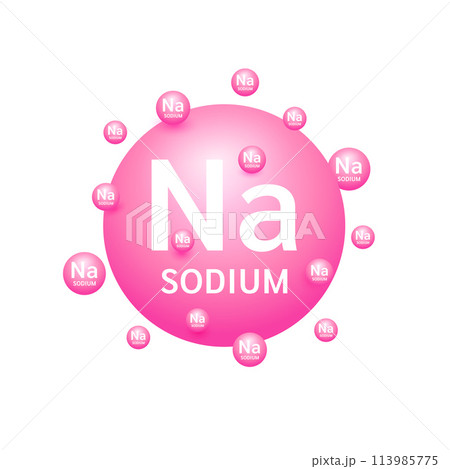 Pink sodium minerals on white background....のイラスト素材 [113985775] - PIXTA