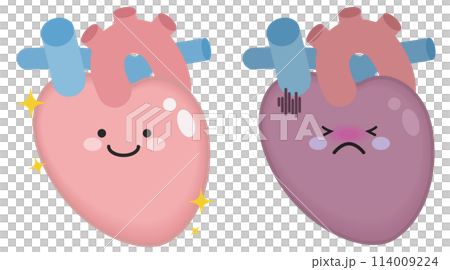 Healthy and weak hearts - Stock Illustration [114009224] - PIXTA