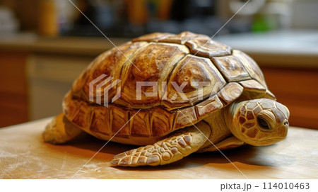 Unique bread loaf resembling an turtle resting...のイラスト素材 [114010463 ...
