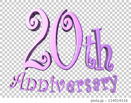 3DCG文字「20th Anniversary/20周年」パープル,紫のイラスト素材 [114014316] - PIXTA